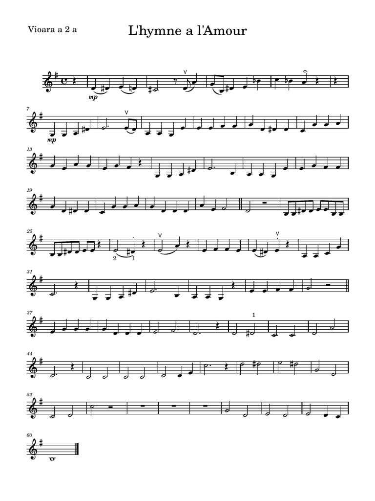 L'Hymne a l'Amour Vioara 2 (1) | PDF