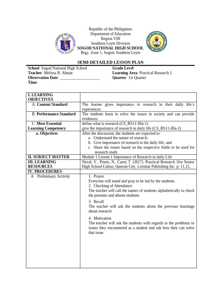 Module 1 Lesson 1 Importance of Research in Daily Life | PDF | Teachers ...
