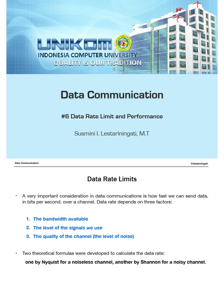 6. Data Rate Limit and Performance | PDF | Signal To Noise Ratio | Bit Rate