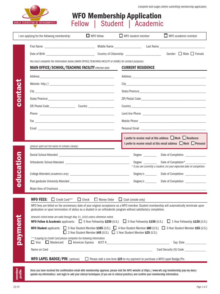 WFO Application | PDF | Zip Code | Credit Card