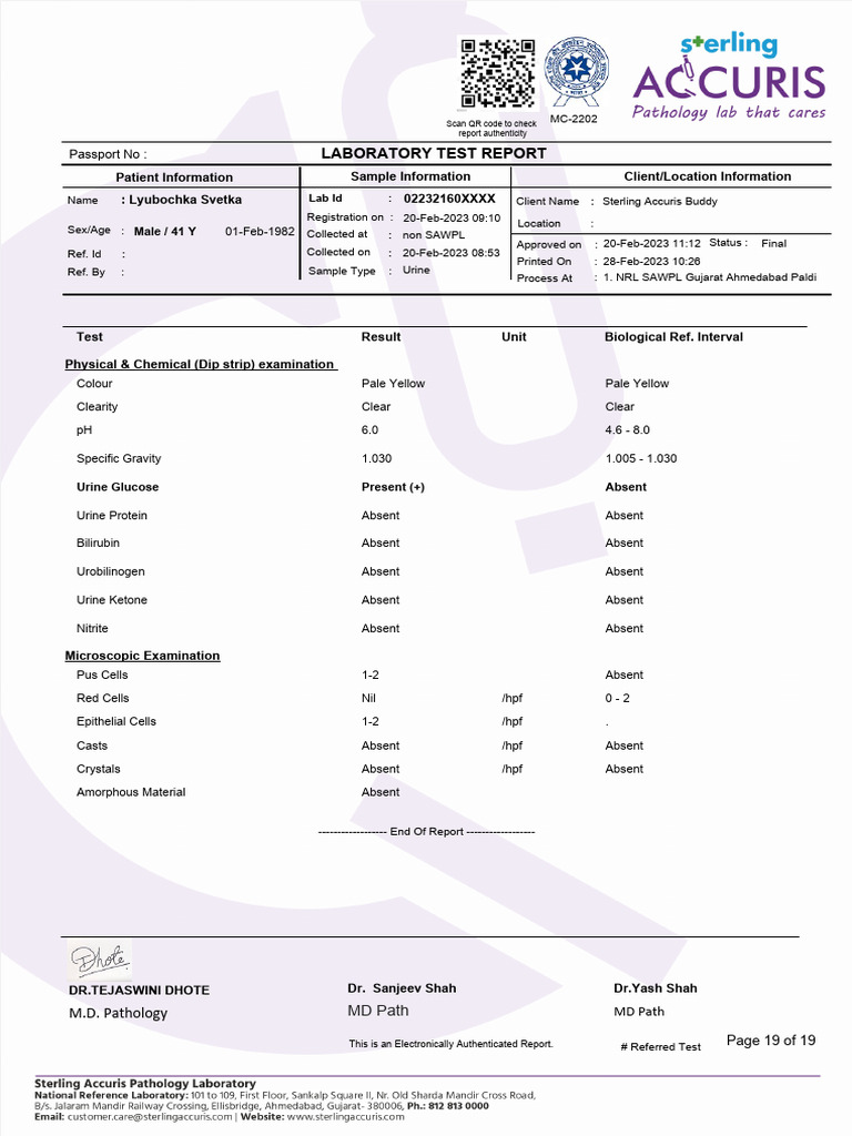 Sterling Accuris Pathology Sample Report Unlocked Copy (1) | PDF