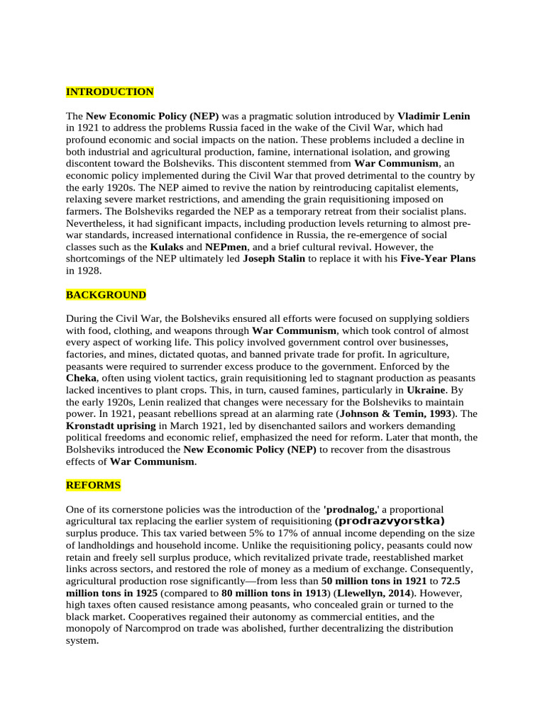 NEP_USSR[1] | PDF | Economies