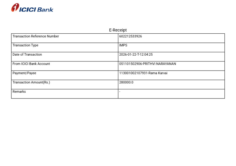 IMPS Transaction E Receipt 1 | PDF