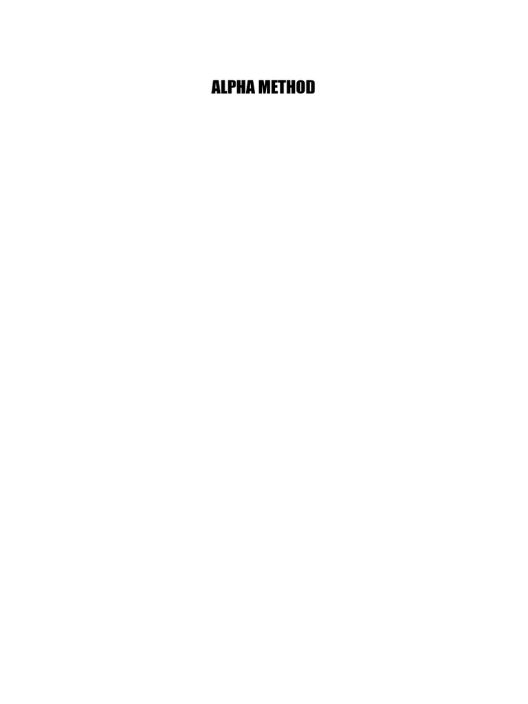 Alpha Method | PDF