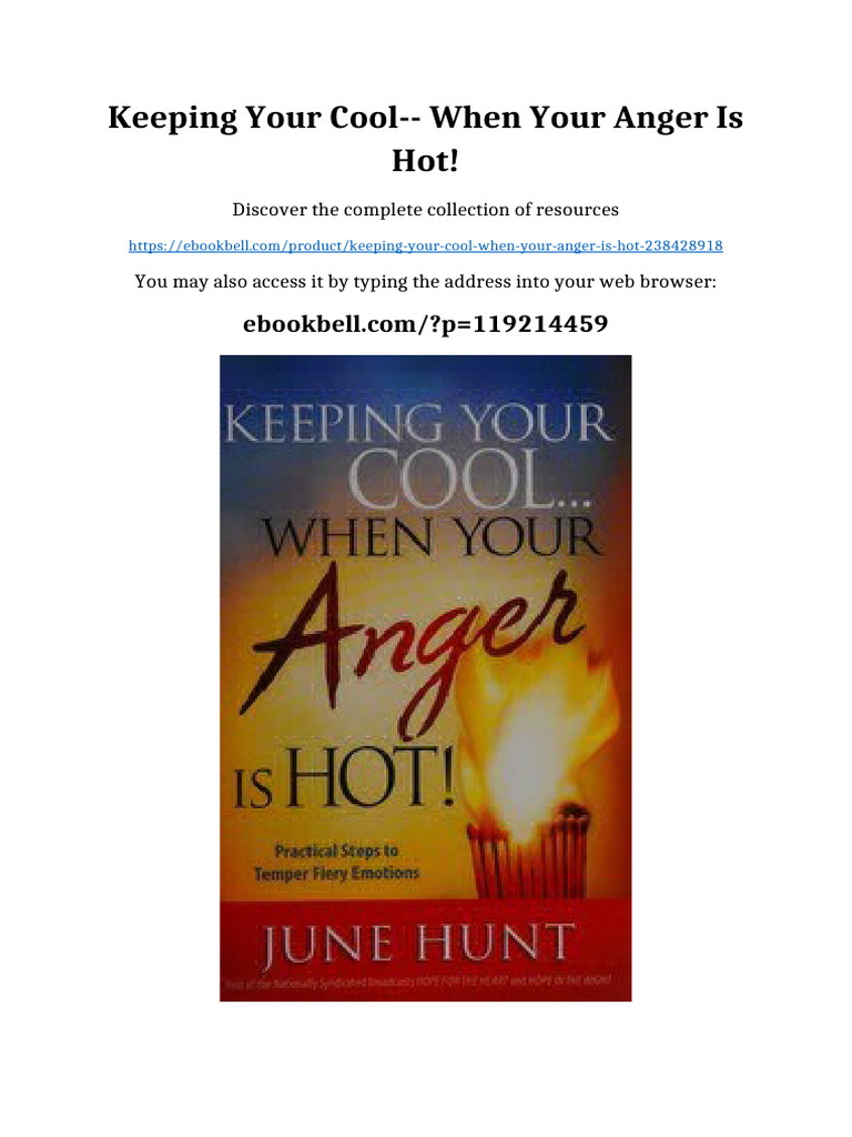 Keeping your cool-- when your anger is hot! digital download | PDF ...