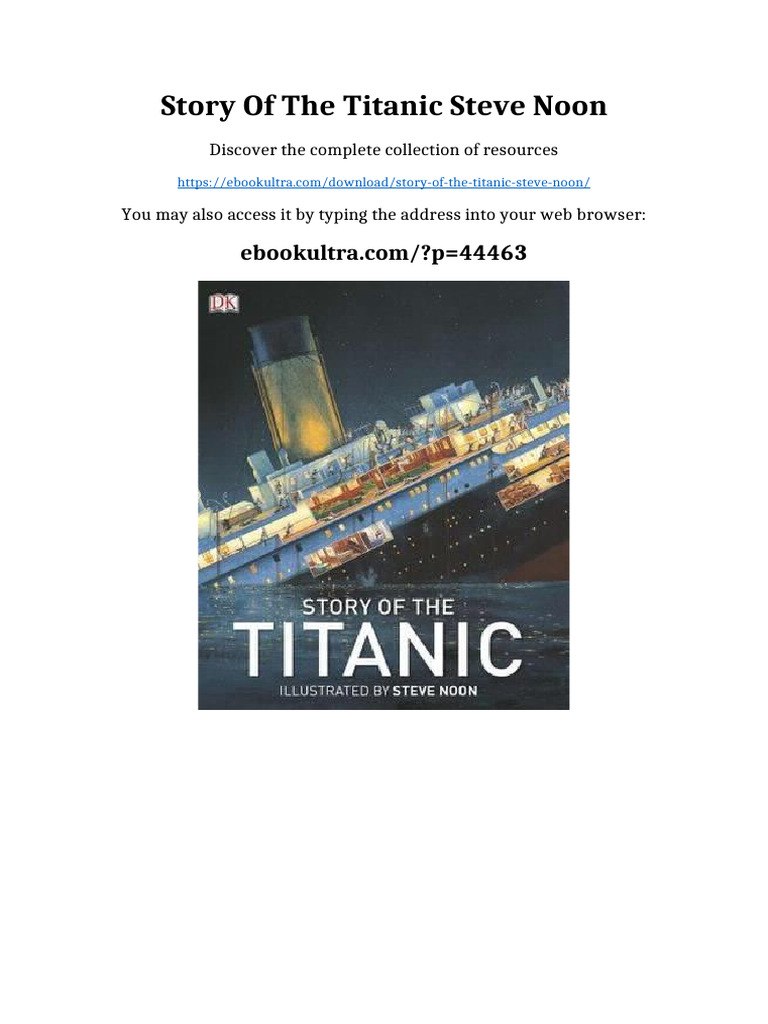 Story of the Titanic Steve Noon No Waiting Time | PDF | Intellectual ...