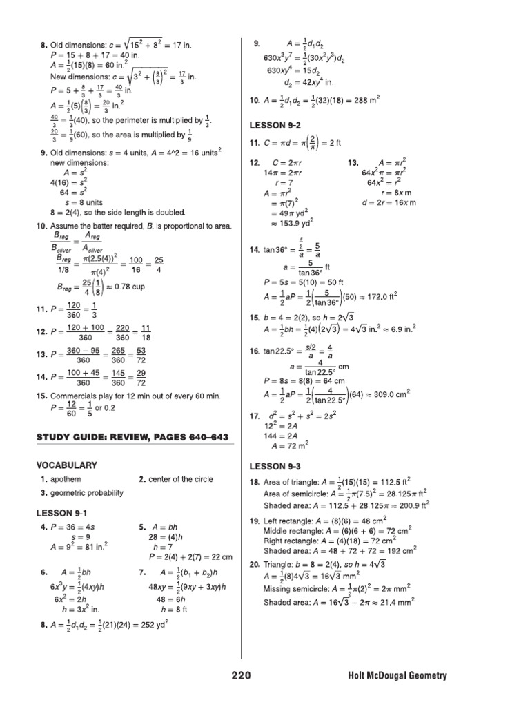 (Review and Test) Perimeter Circumference Area (Ans) | PDF