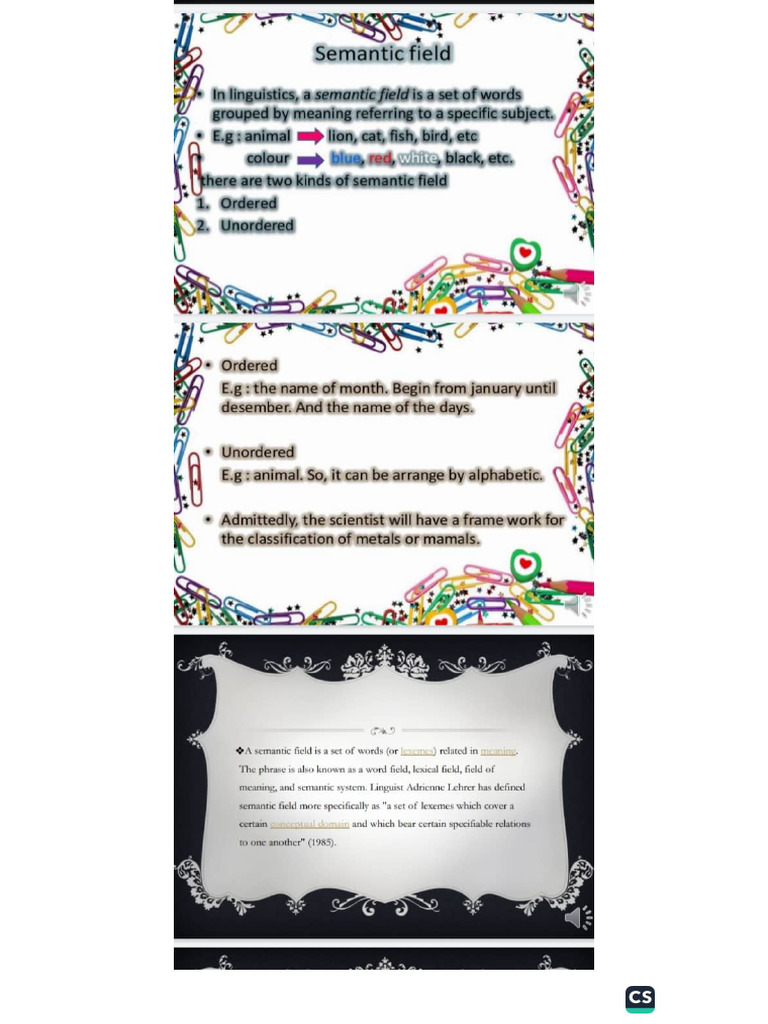 Semantic Field | PDF