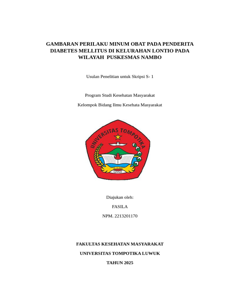 Proposal Skripsi Fasila - Perilaku Minum Obat Pada Penderita Diabetes ...