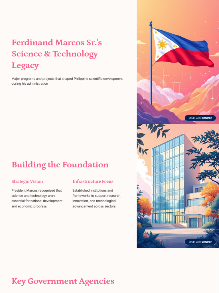 Ferdinand Marcos Srs Science and Technology Legacy | PDF | Agriculture ...