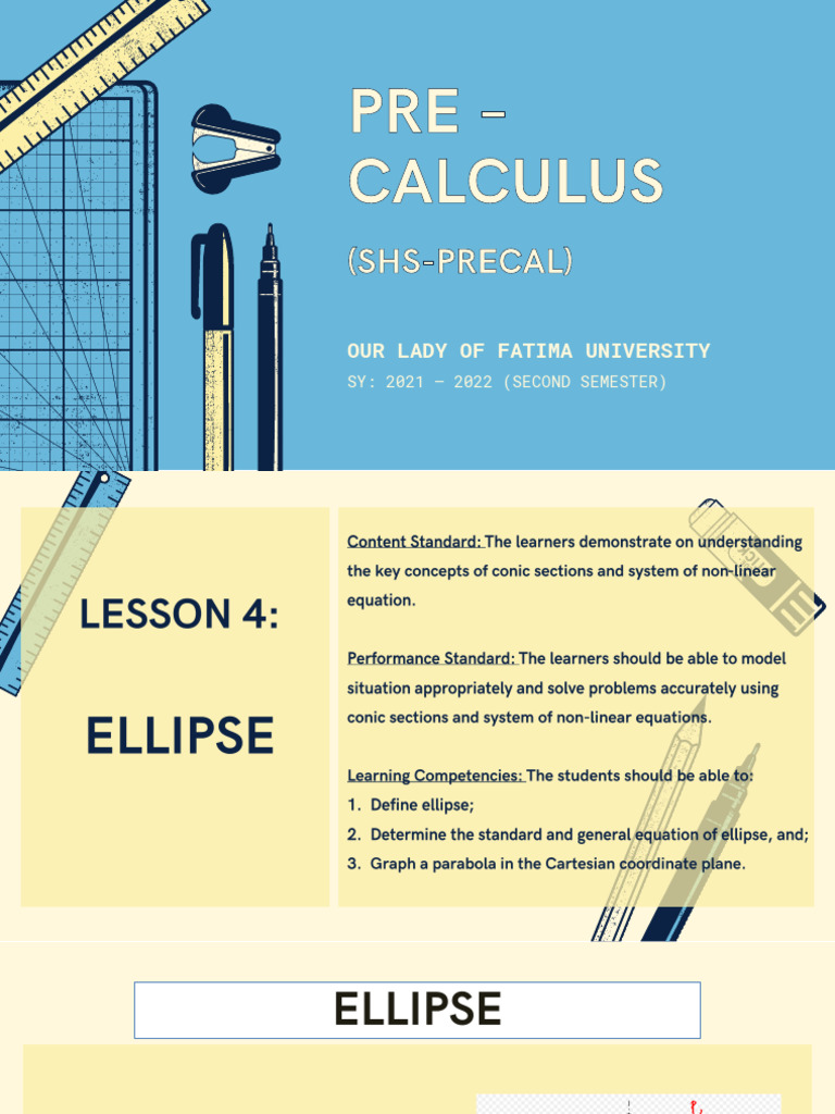 Lesson 4 Ellipse Complete | PDF | Ellipse | Elementary Geometry