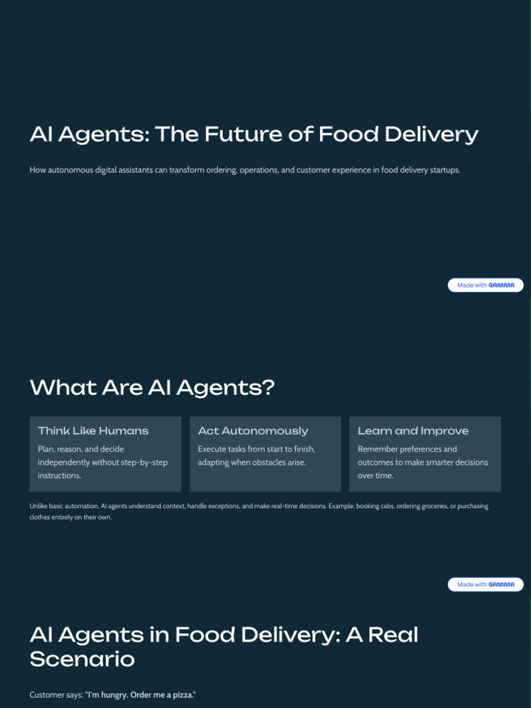 AI Agents The Future of Food Delivery | PDF | Artificial Intelligence ...
