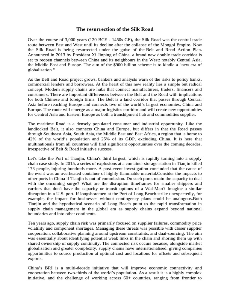 Silk Road Project | PDF | Silk Road | China