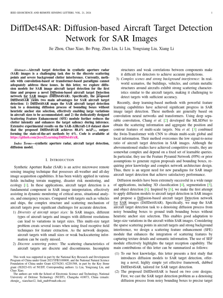 DiffDet4SAR Diffusion-based Aircraft Target Detection | PDF