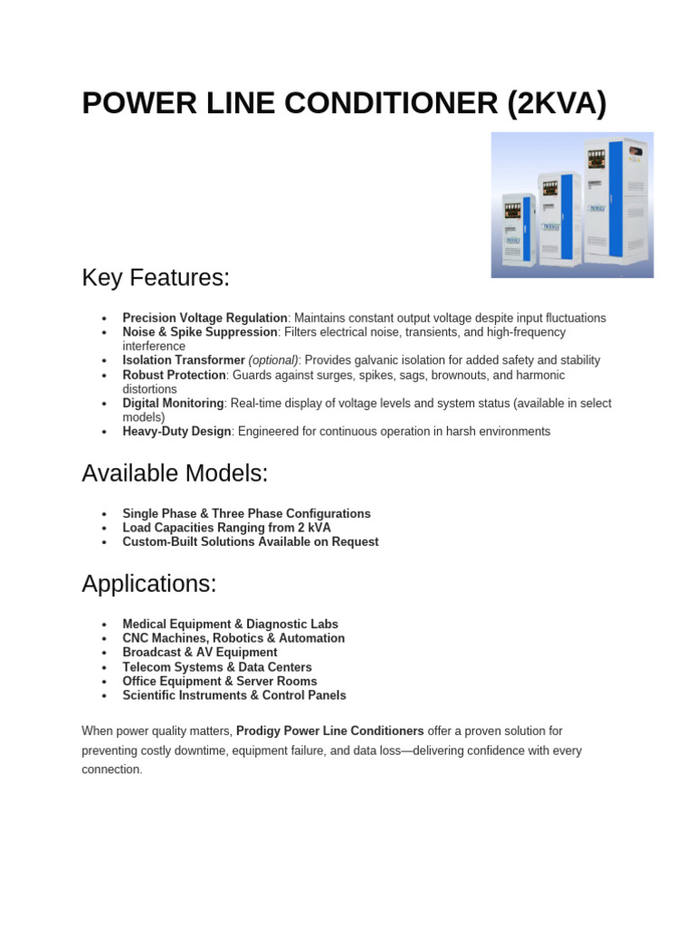 Power Line Conditioner (2KVA) | PDF