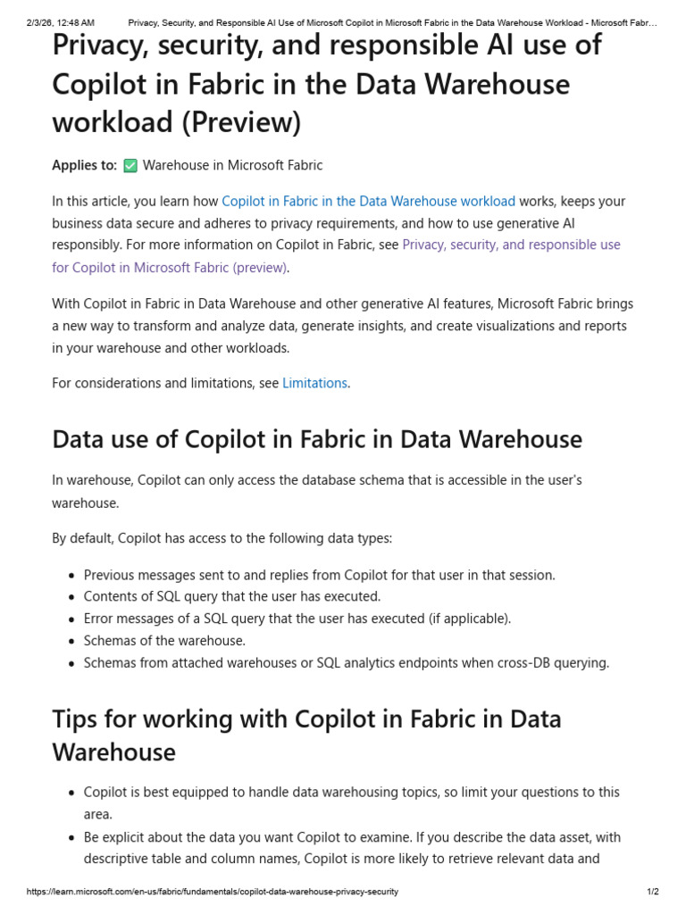 Privacy, Security, And Responsible AI Use of Microsoft Copilot in ...
