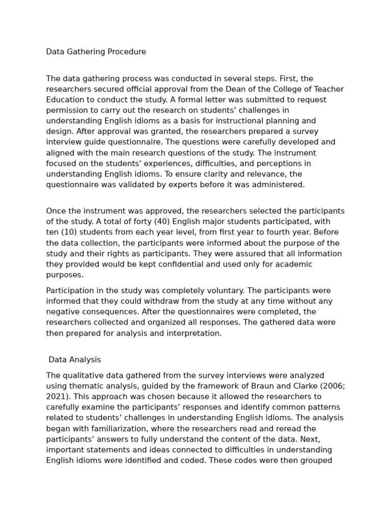 Data Gathering Procedure | PDF | Methodology | Science