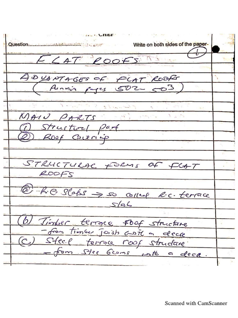 Flat Roofs-Rc Roof Structure | PDF