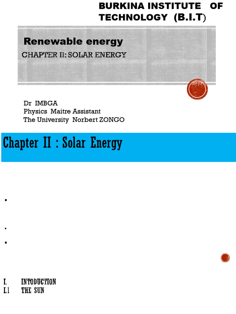Chapter II Solar Energy OK | PDF | Photovoltaic System | Power Inverter