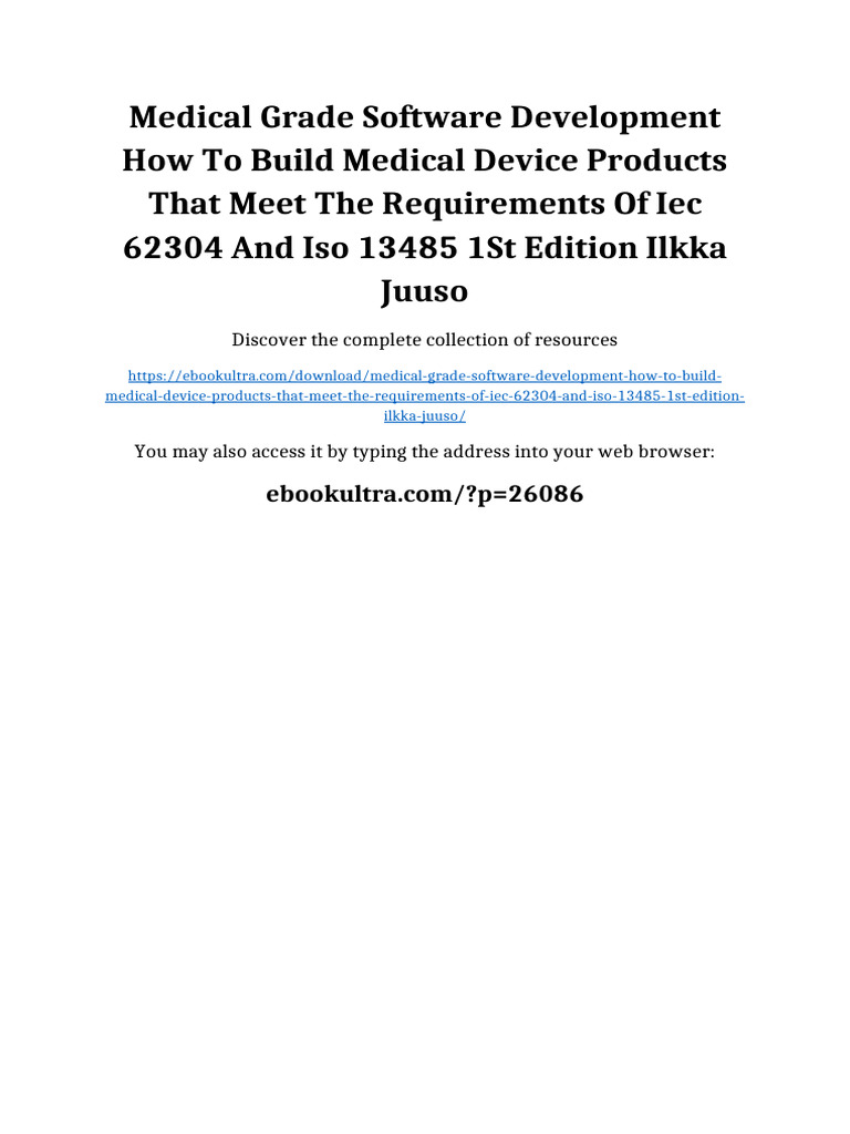 Medical Grade Software Development How to Build Medical Device Products ...