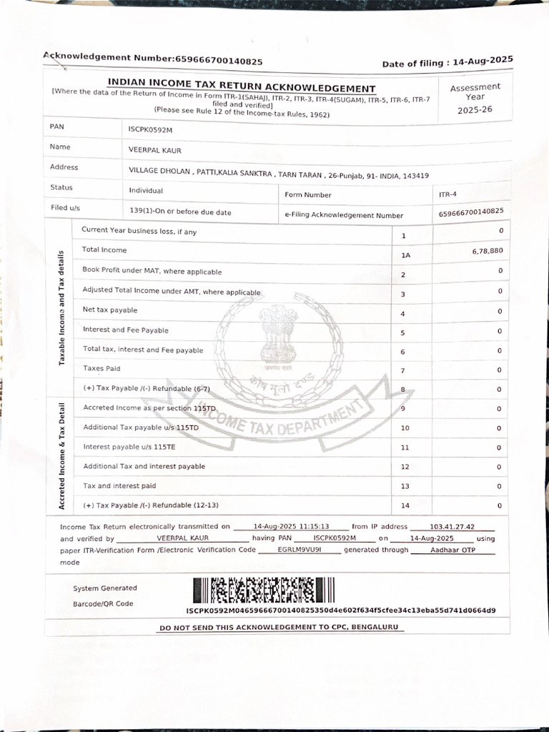Veerpal Itr 25 | PDF