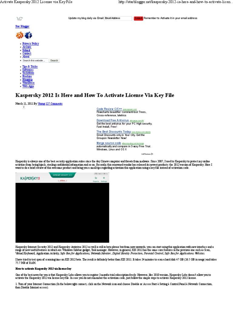 Activate Kaspersky 2012 License Via Key File | PDF | Antivirus Software ...