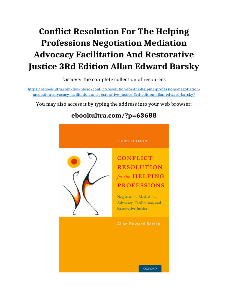 Conflict Resolution for the Helping Professions Negotiation Mediation ...