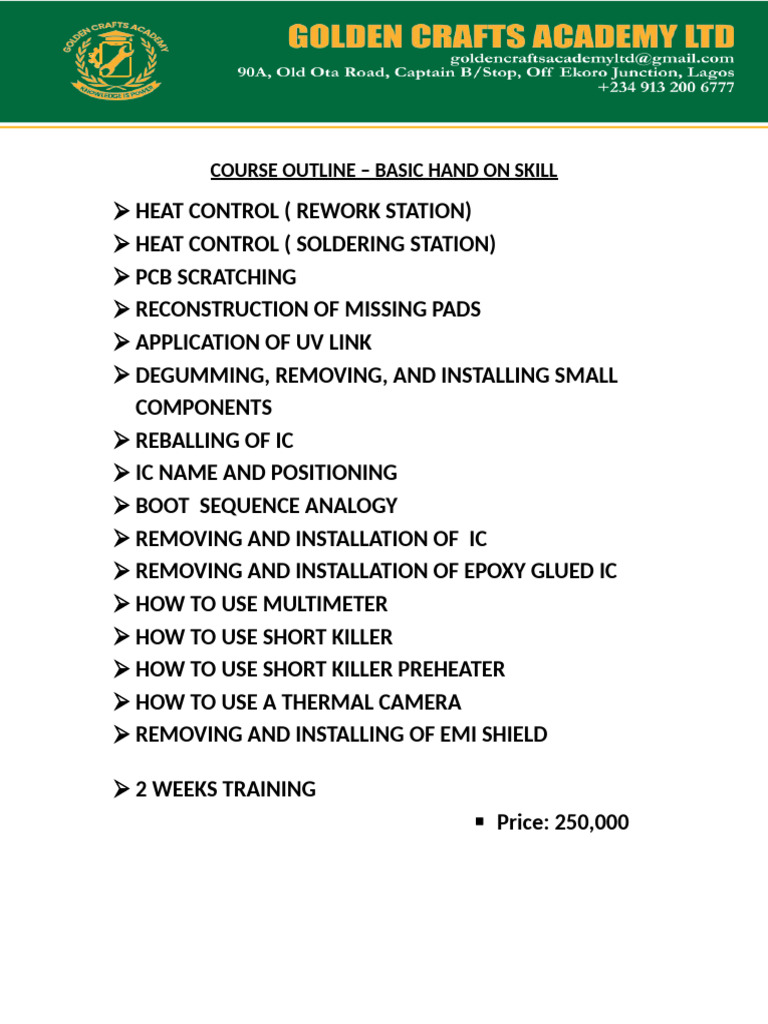 Basic Hand On Skill (Course Outline) | PDF