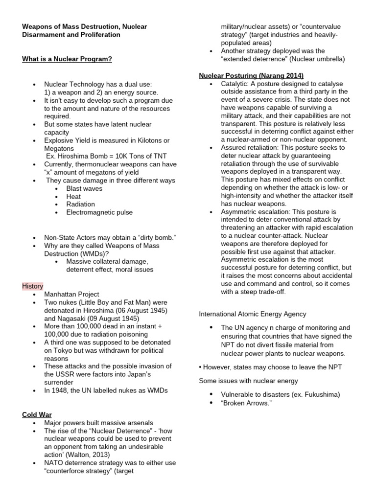 Weapons of Mass Destruction | PDF | Nuclear Weapons | Crime & Violence