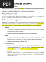 Magazine Article Structure Explained | PDF