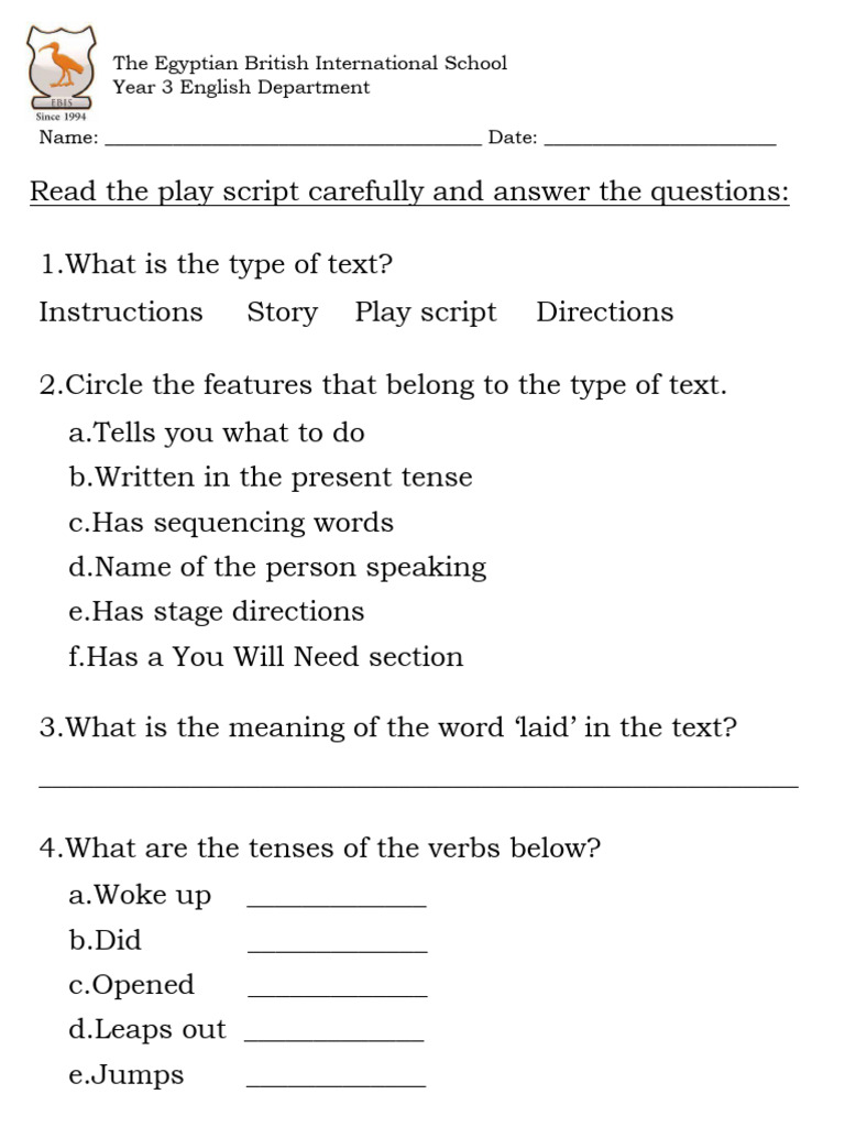 The Gingerbread Man Questions | PDF