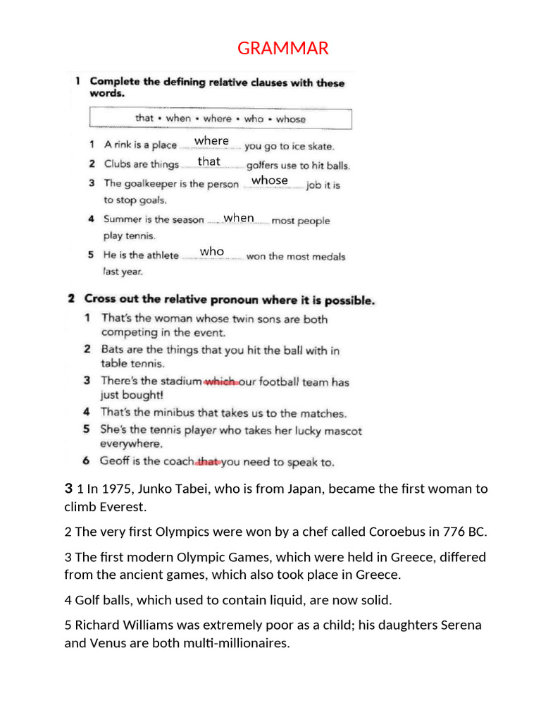 12.10.23 Homework (Grammar x Vocabulary) | PDF