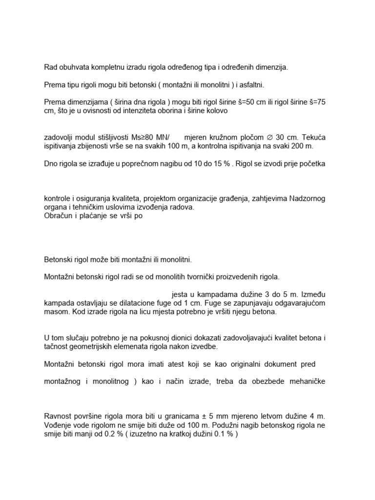Rigoli, Asfaltni Rigoli, Tampon | PDF