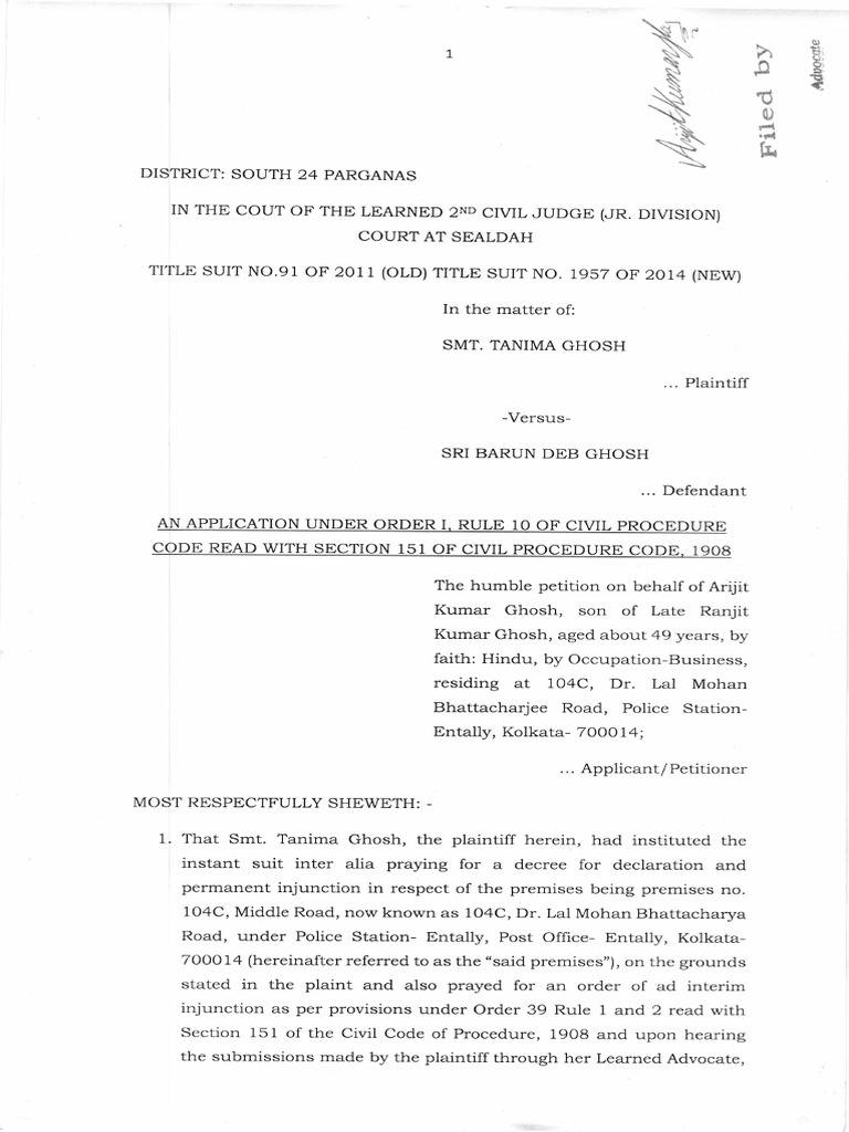 Order 1 rule 10 | PDF | Affidavit | Common Law