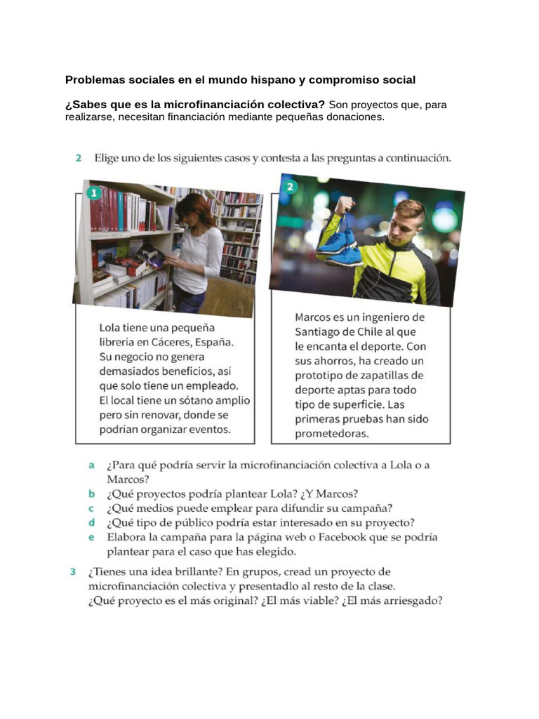 Problemas Sociales en El Mundo Hispano y Compromiso Social | PDF ...