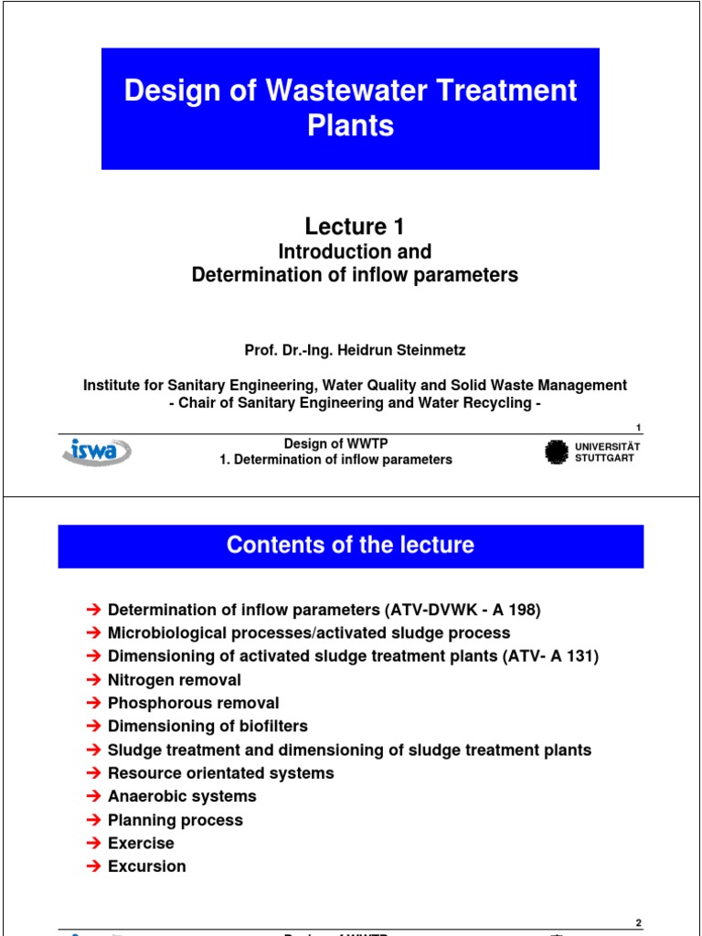 WWTP Design for Engineering Students | PDF | Sewage Treatment | Sanitary Sewer