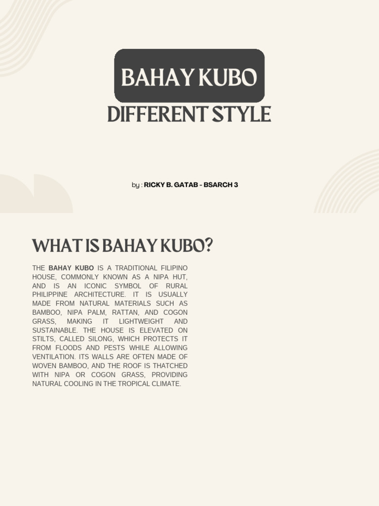 Bahay Kubo Different Style (Hoa 3) Gatab, Ricky - s1 | PDF | Building ...