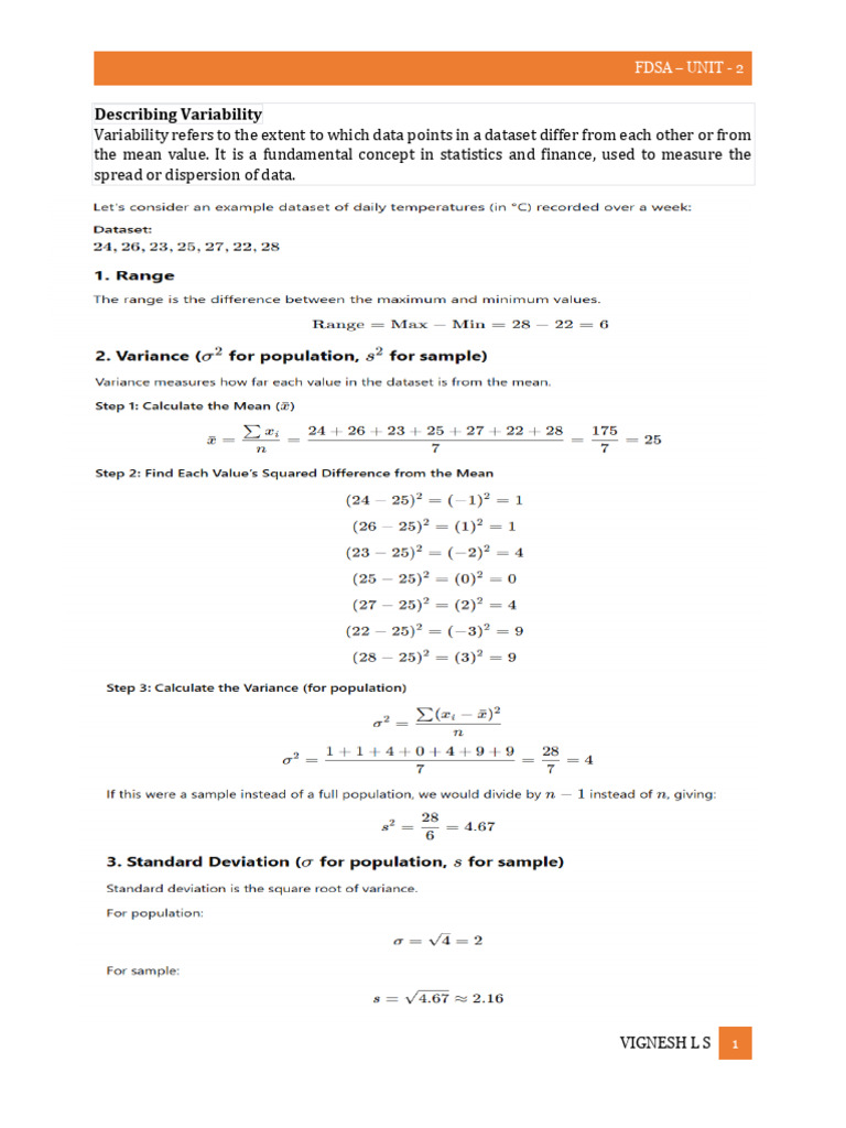 Measuring Variability | PDF
