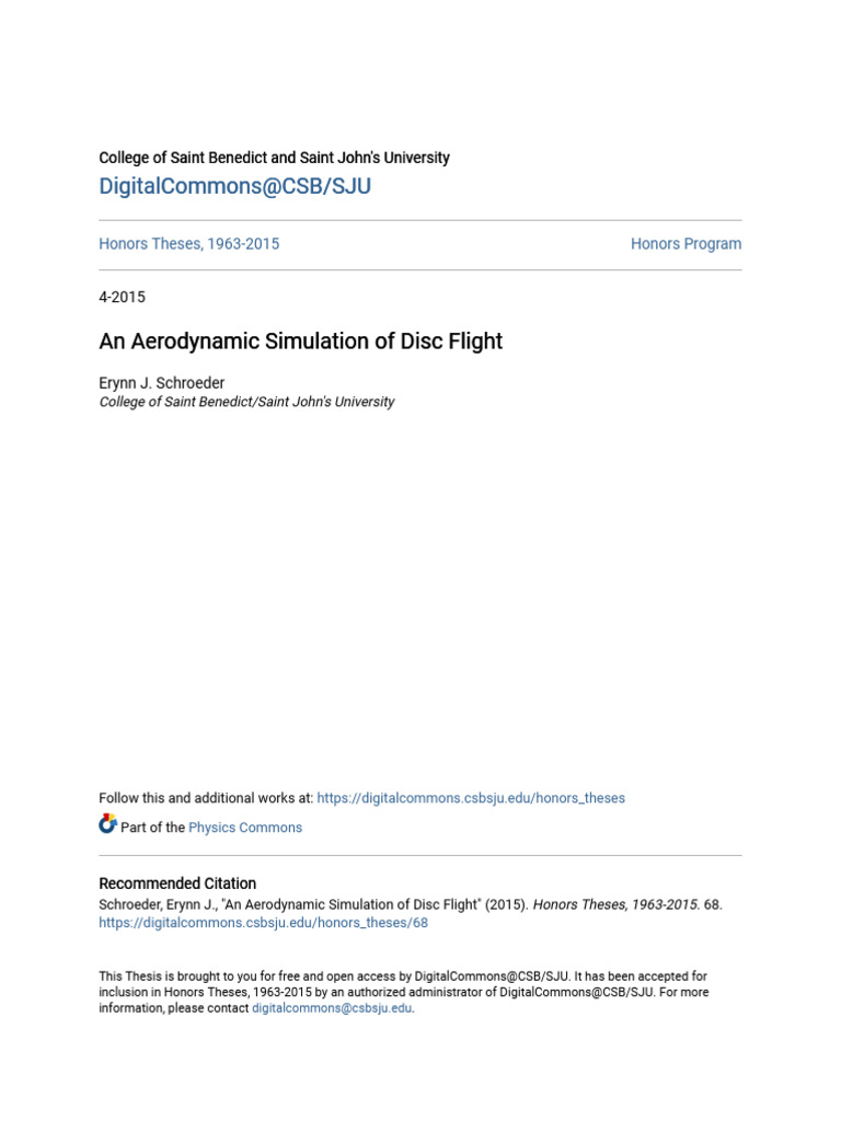 An Aerodynamic Simulation of Disc Flight | PDF | Rotation | Angular ...