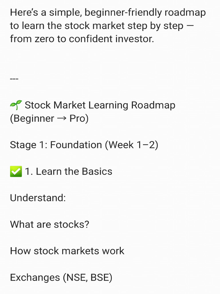 Stock Market Roadmap_123436 | PDF