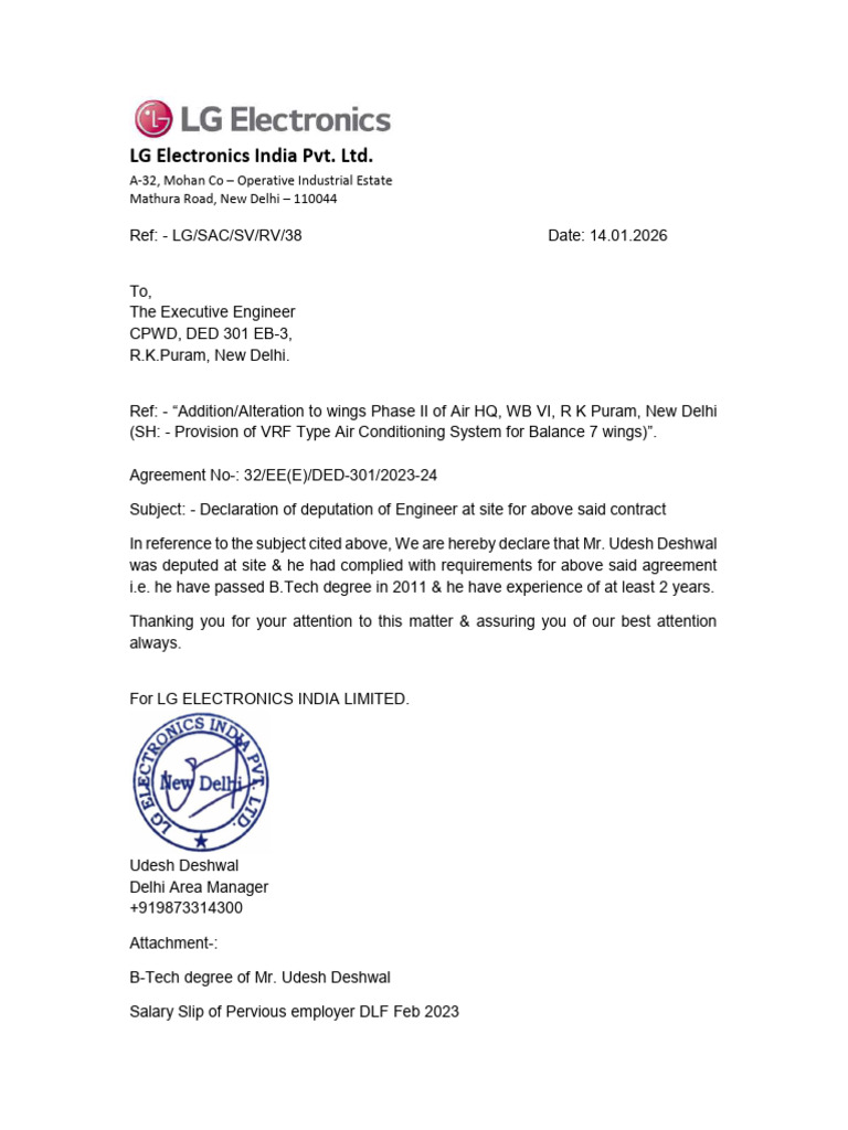 Letter of Decelration-sewa Bhawan | PDF