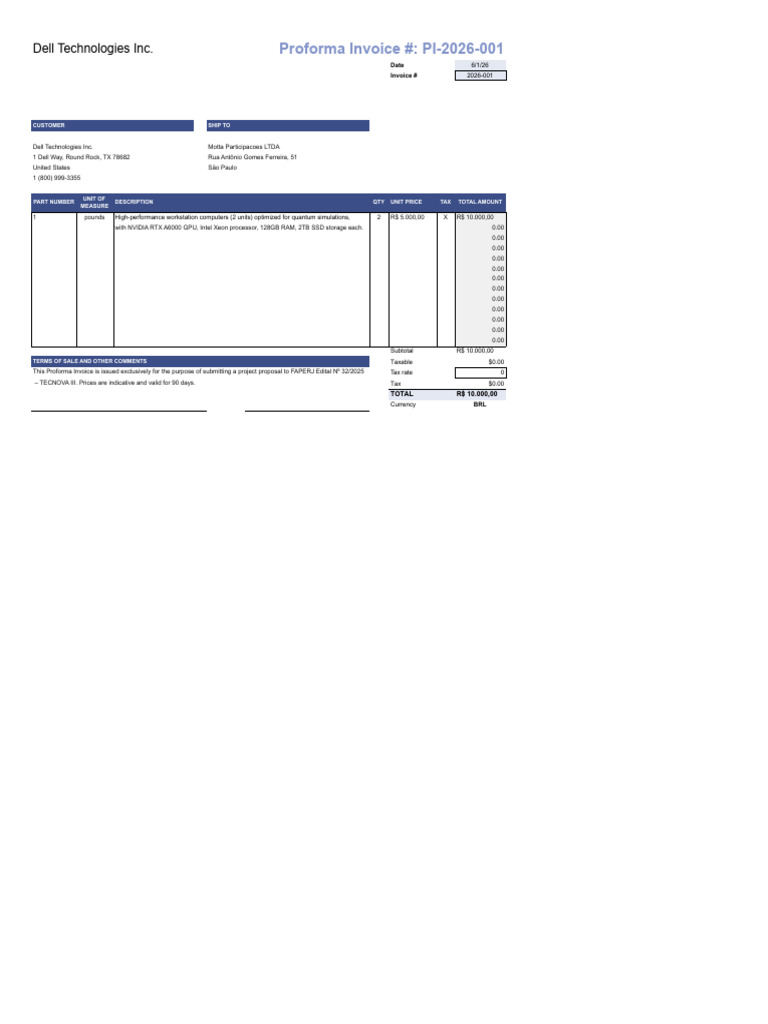 Pro Forma Invoice - Invoice | PDF | Computer Engineering | Computing