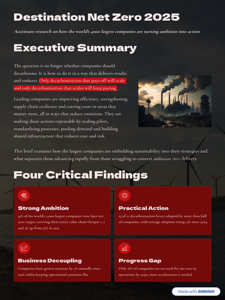 Gamma Report - Destination Net-Zero | PDF | Climate Change Mitigation ...