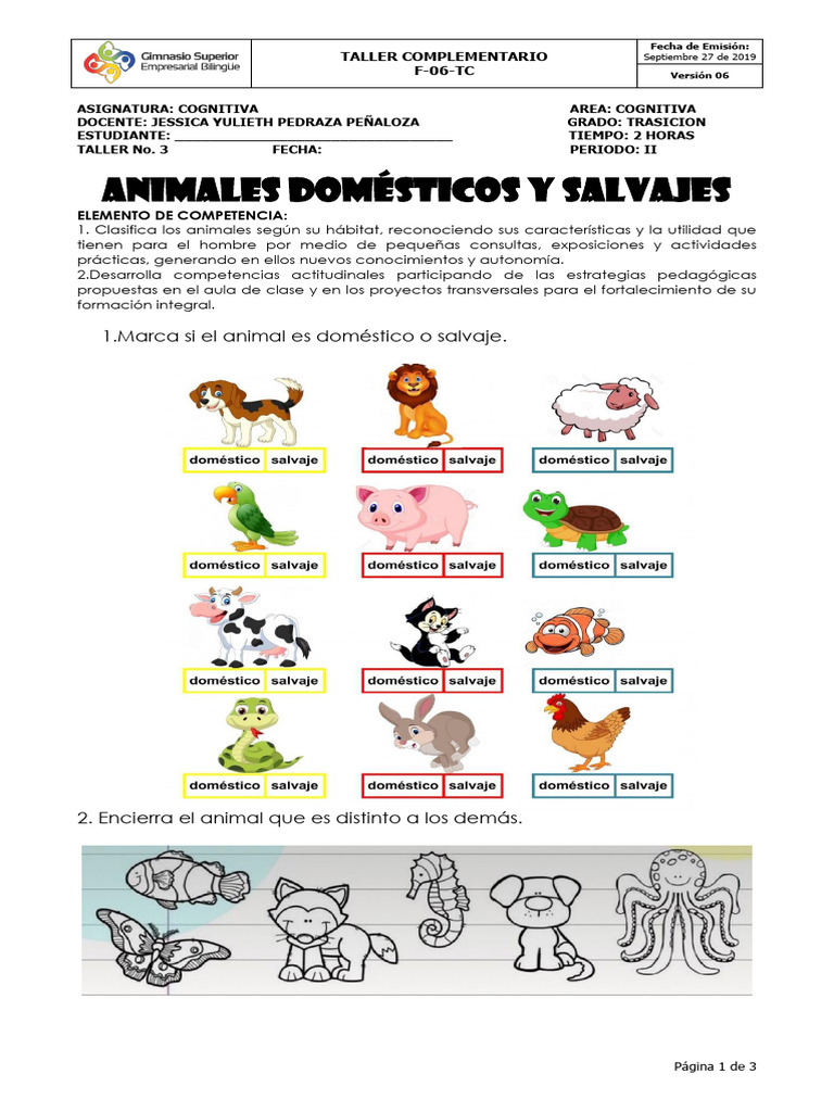 90525-151459taller Seres Domesticos y Salvajes TRN Per 2 | PDF