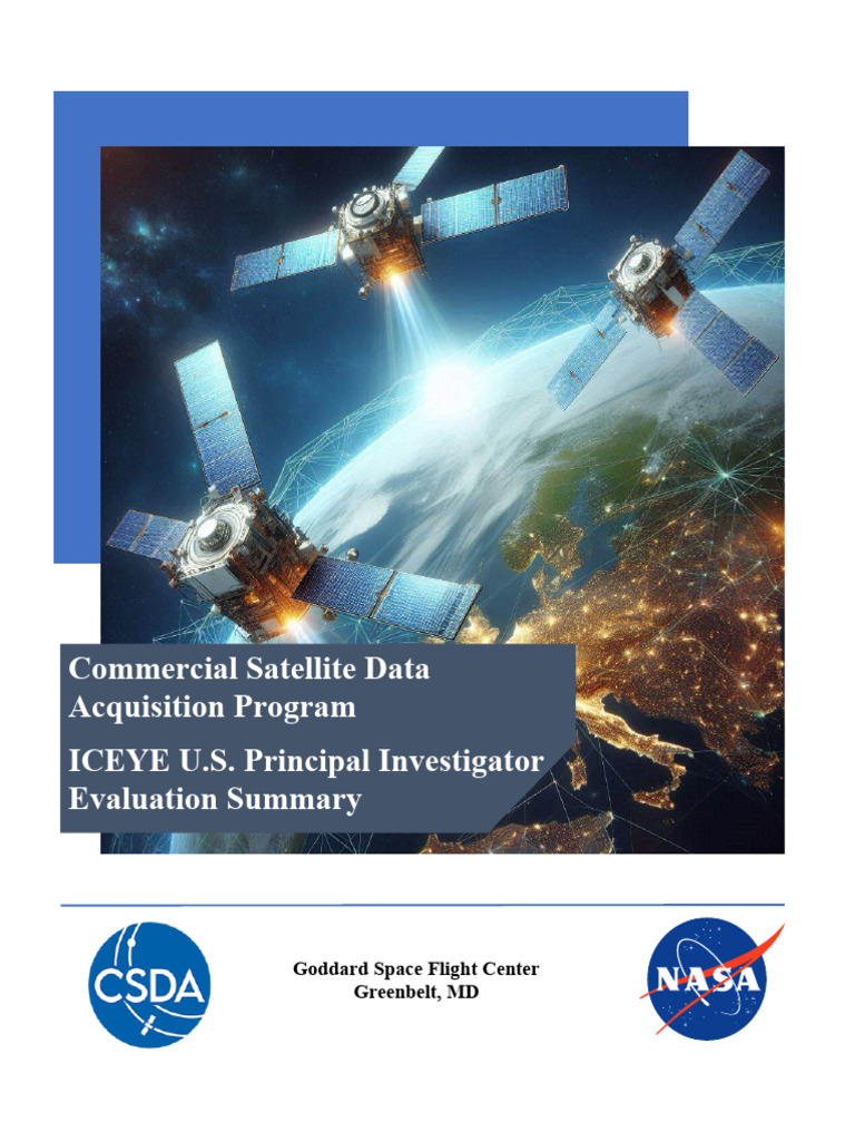 CSDA ICEYE Evaluation PI Report Final | PDF | Nasa | Satellite