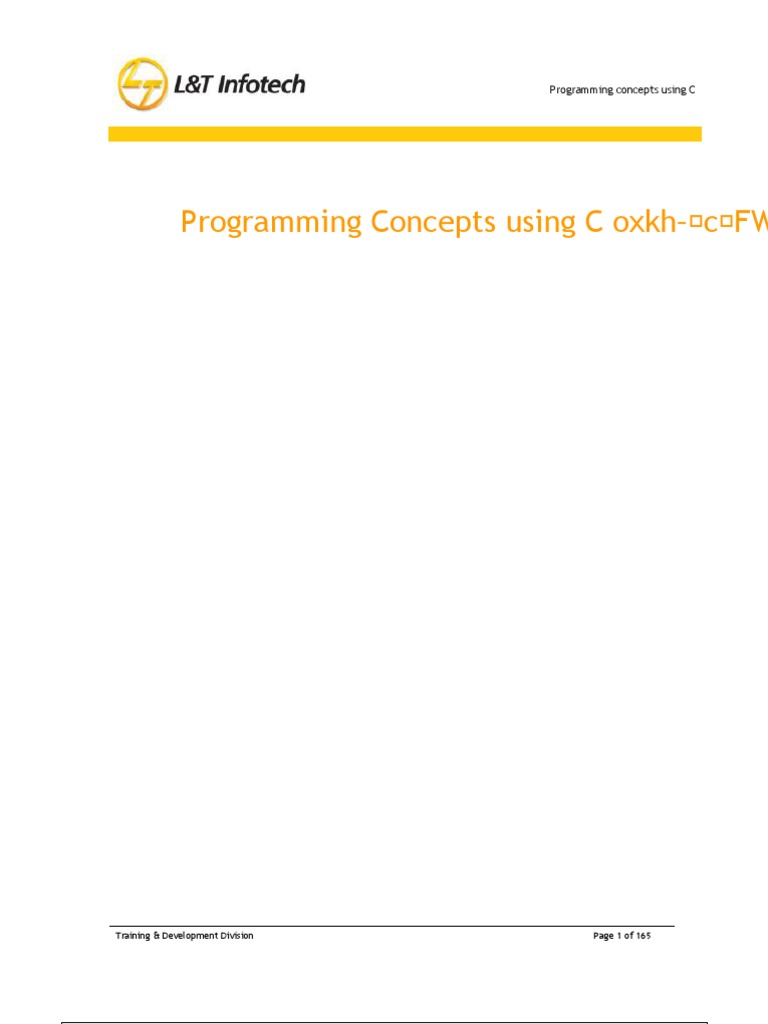 Programming Concept Using C Pdf C Programming Language Variable Computer Science 