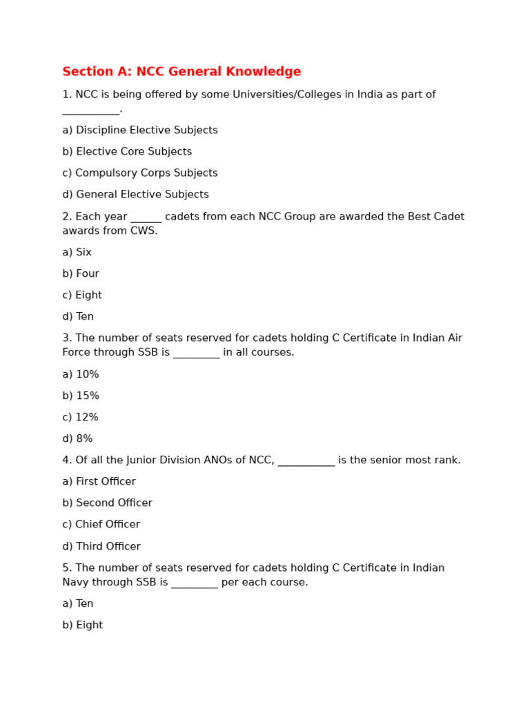NCC B Certificate Examination Question Paper | PDF | Map | Contour Line