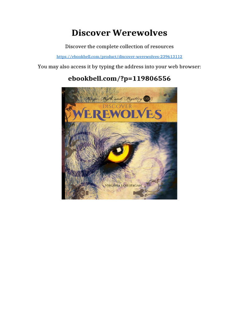 Discover Werewolves Complete Edition | PDF | Window | Intellectual Property