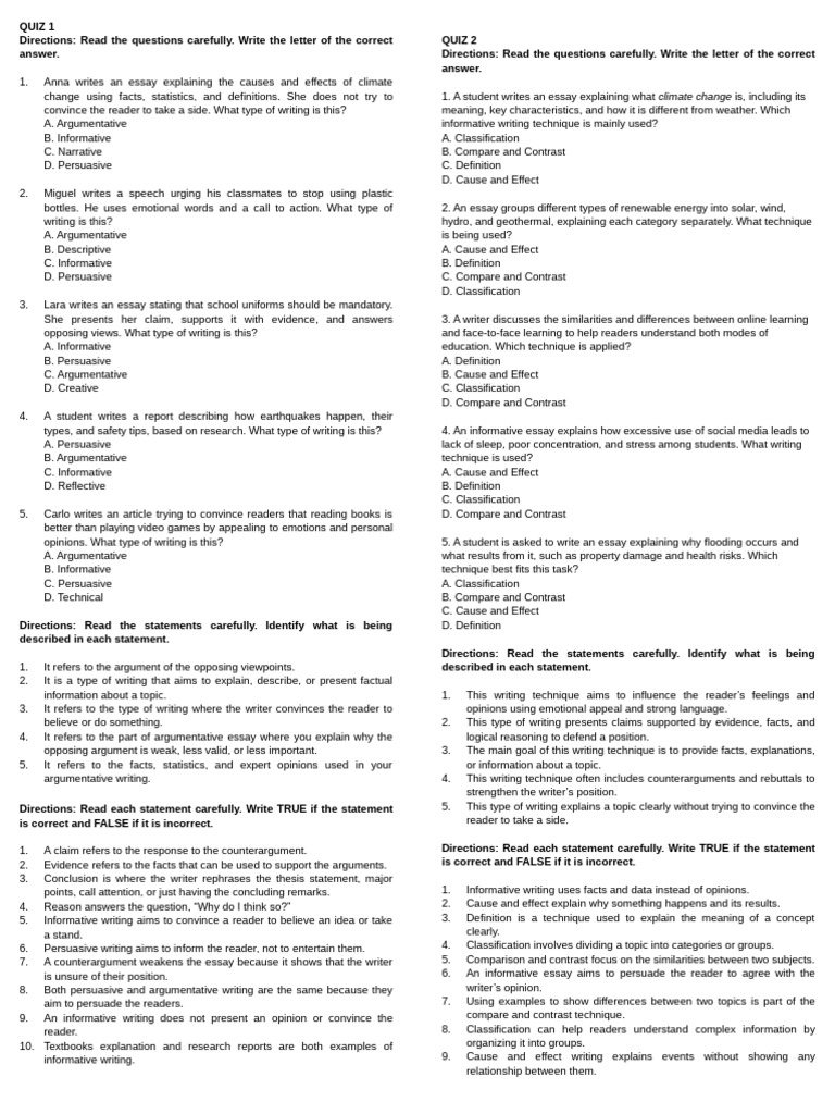 Remediation-Q3 | PDF | Essays | Proposition
