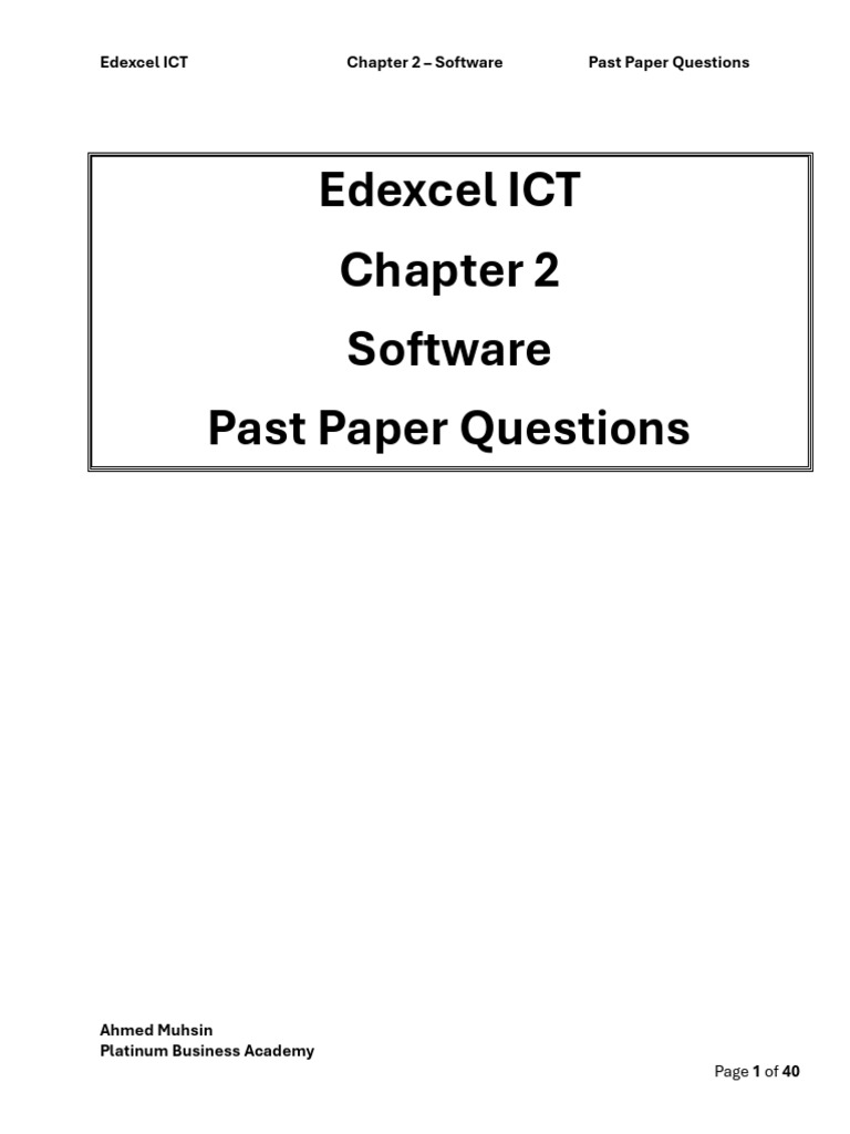 2 - Unit 1 - Software - All Past Paper Question | PDF | Student ...